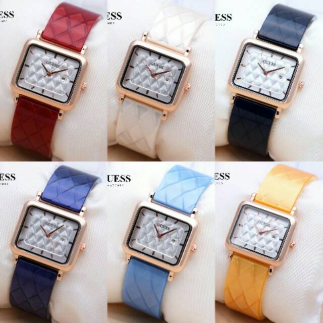 Jual jam tangan guess gelang mika combi rantai fashion cewe | Shopee ...