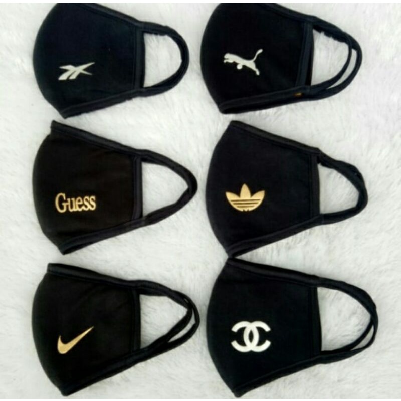 Jual Selusin Masker Polos Non Medis 3 Ply Masker Kain Logo 3 Lapis Tali ...