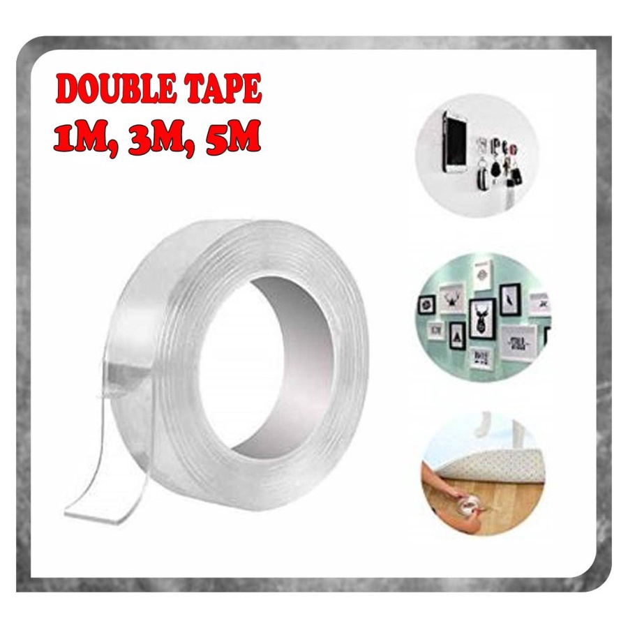 Jual DOUBLE TAPE Double Tape Selotip Bening Double Tape 1m 3m 5m ...