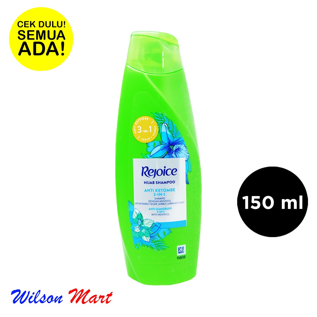 Jual REJOICE SHAMPOO HIJAB ANTI KETOMBE DANDRUFF 3 IN 1 150 ML BOTOL | Shopee Indonesia