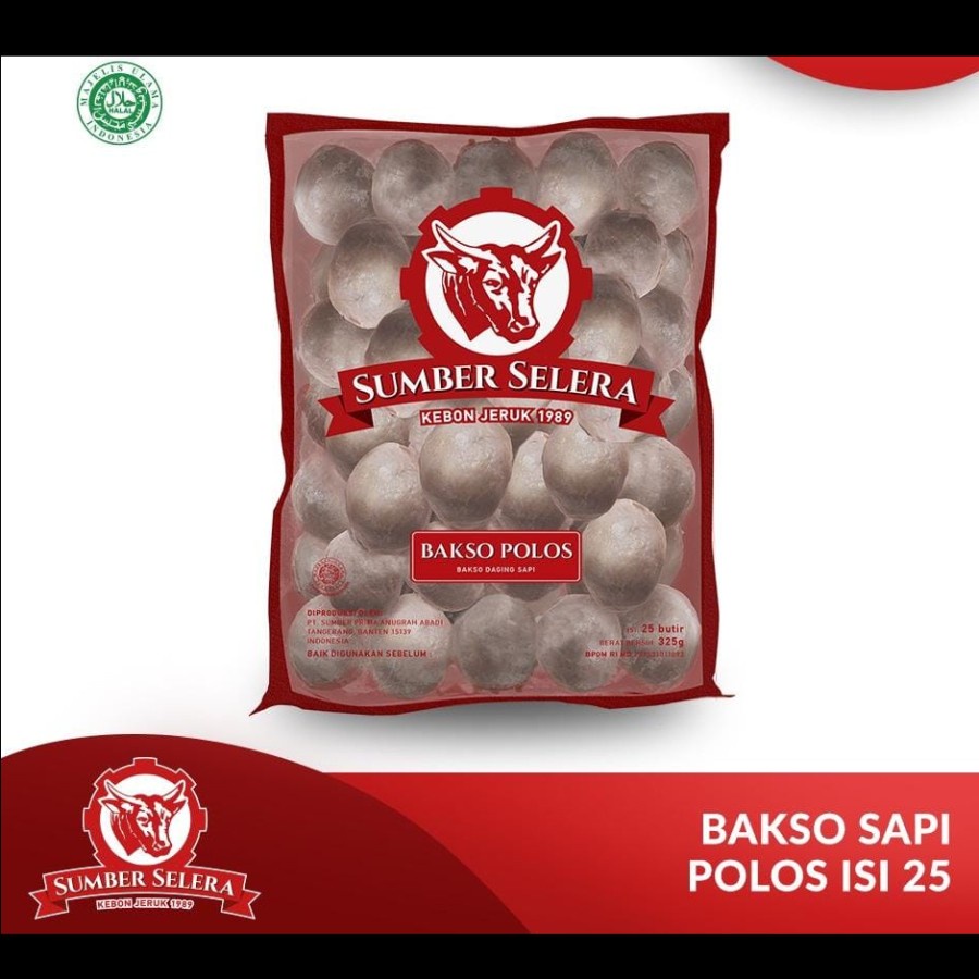 Jual Bakso Sapi / Bakso Polos SB Sumber Selera isi 25pcs / 50pcs ...