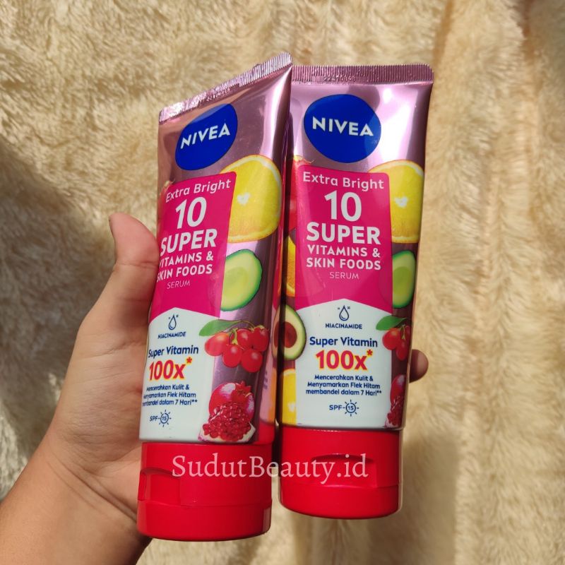 Jual NIVEA EXTRA BRIGHT 10 Super Vitamins Skin Foods Serum 180 mL ...