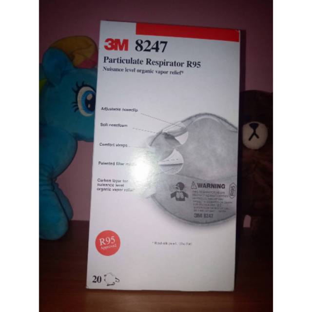 Jual Masker Respirator 3M Particulate 8247 R95 isi 20Pcs/Box | Shopee ...