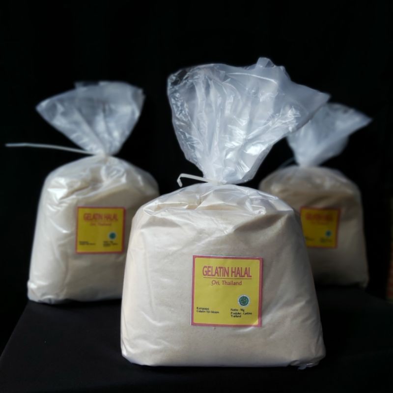 Jual Gelatin Tulang Sapi Halal Murni 1000 g (1kg) | Shopee Indonesia
