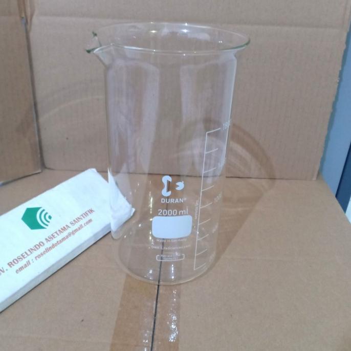 Jual Beaker Glass Tall Form 2000 Ml Duran Gelas Kimia Panjang | Shopee Indonesia