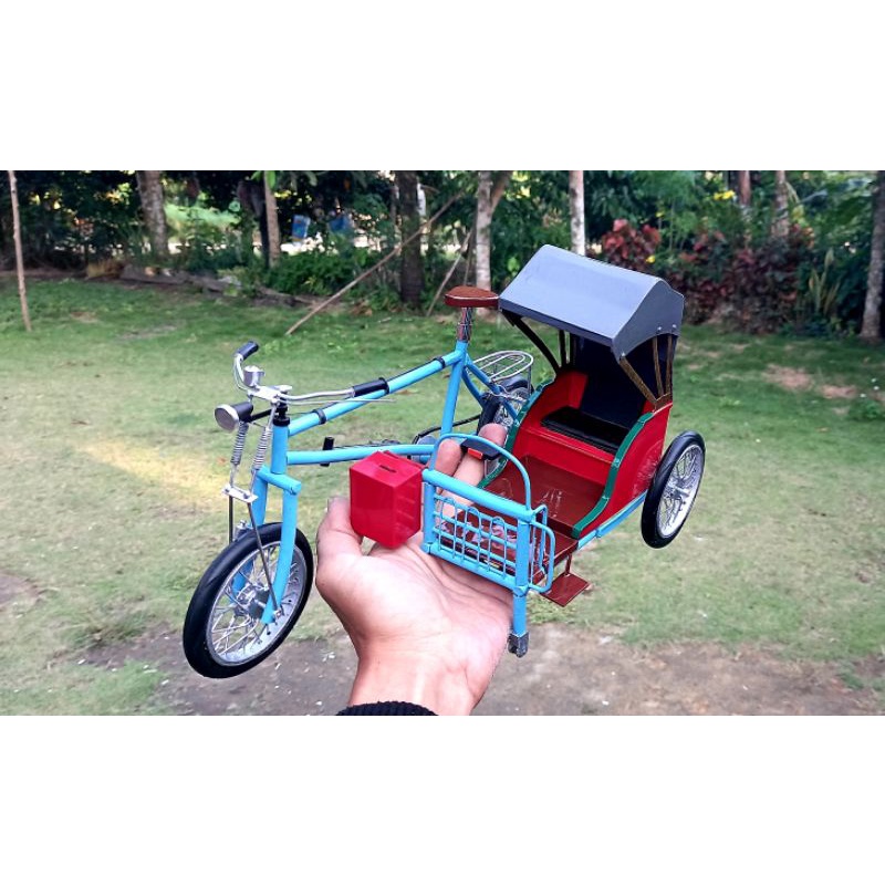 Jual handmade miniatur sepeda,gerobak dan becak | Shopee Indonesia
