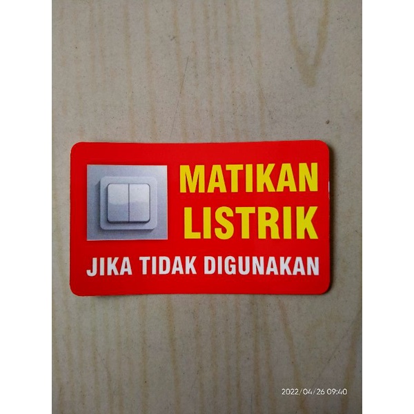 Jual Stiker Matikan Listrik / Stiker Hemat Listrik / Stiker Saklar ...