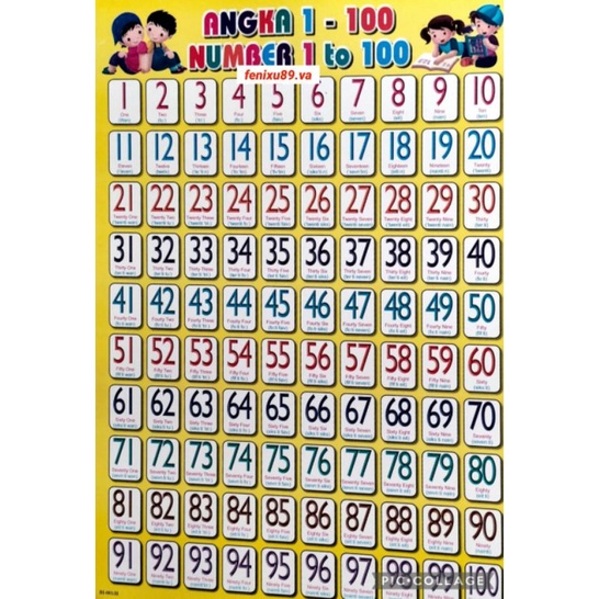Jual Poster Angka 1-100 | Shopee Indonesia