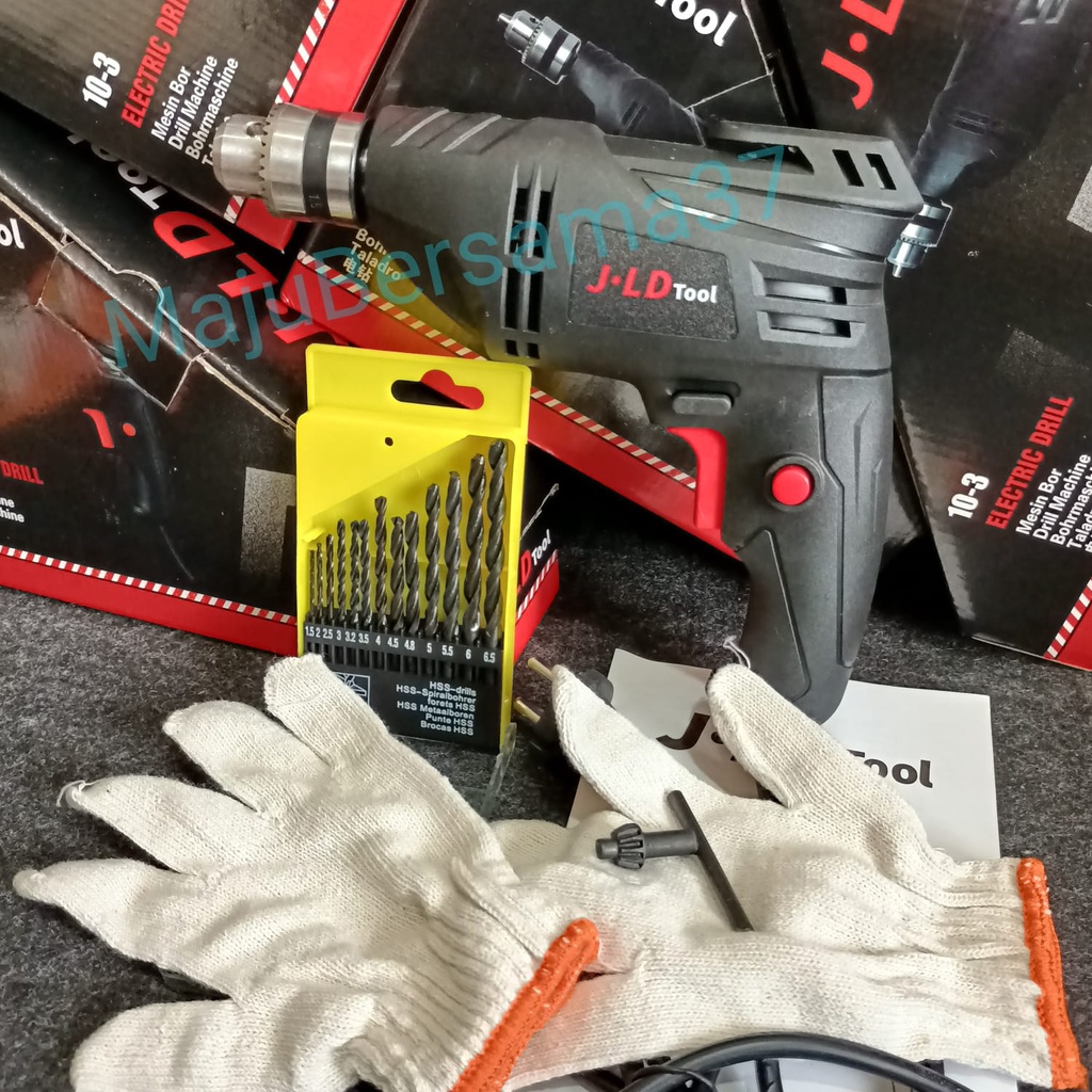 Jual Vr..!! mesin bor listrik jld 10mm j10-3 mata bor set 13pcs varian ...