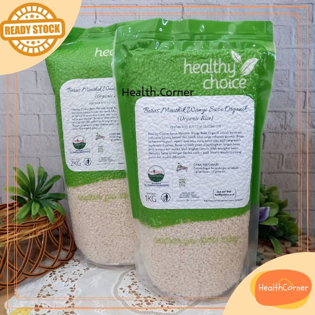 Jual Healthy Choice Beras Menthik Wangi Susu Organik 2kg | Shopee Indonesia