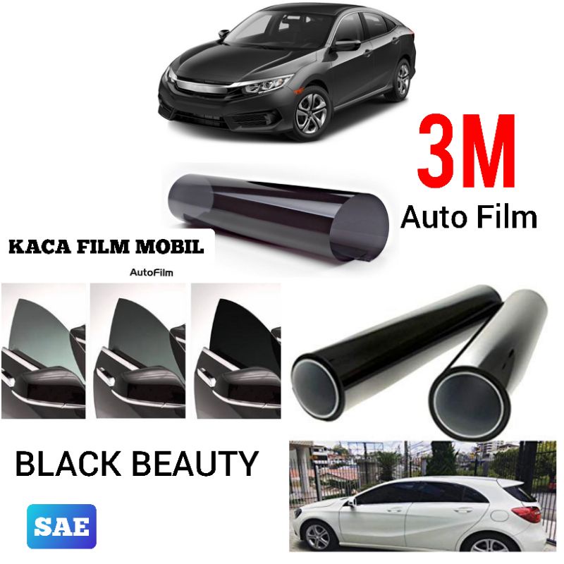 Jual Kaca Film Mobil Merek 3M Black Beauty Hitam 80% 60% 40% Premium Peredam Panas Berperekat L ...
