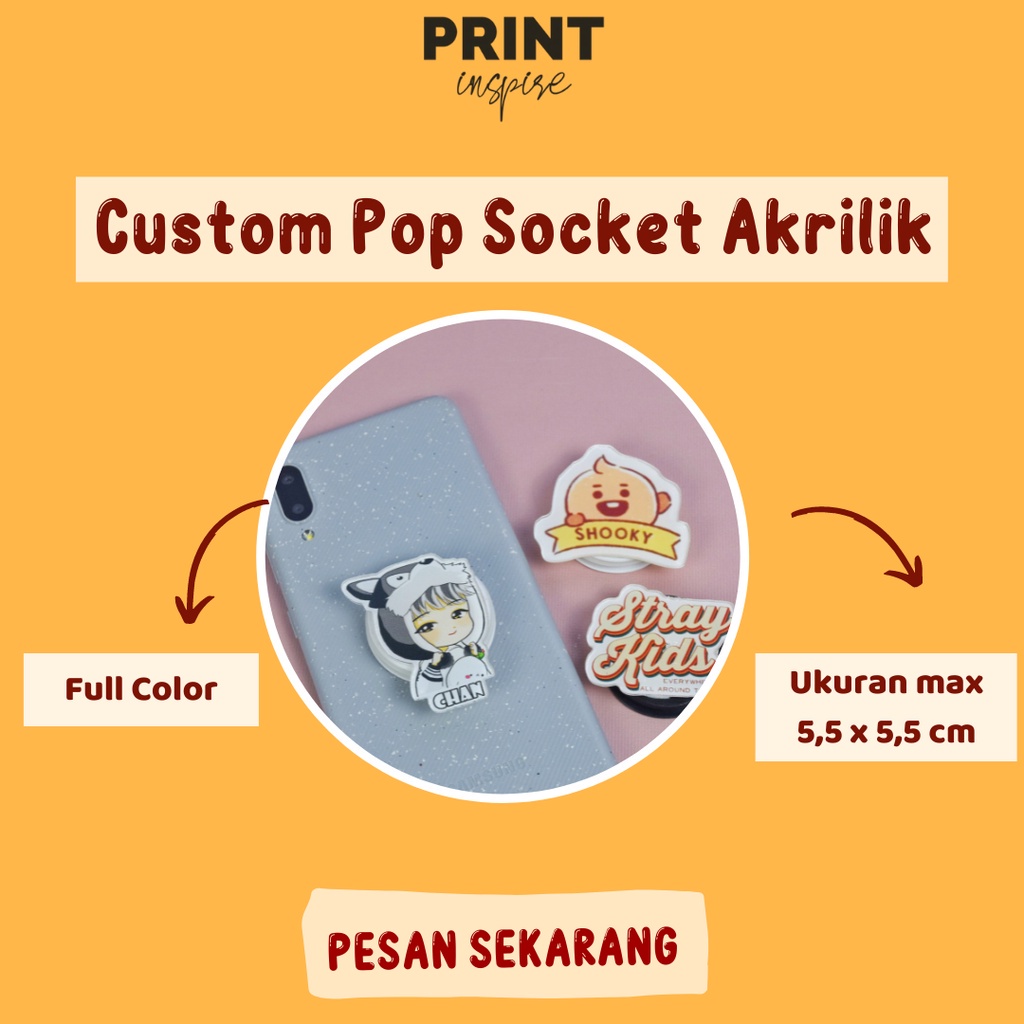 Jual Pop Socket Akrilik/ Print UV Pop Socket/ Pop Socket Custom ...