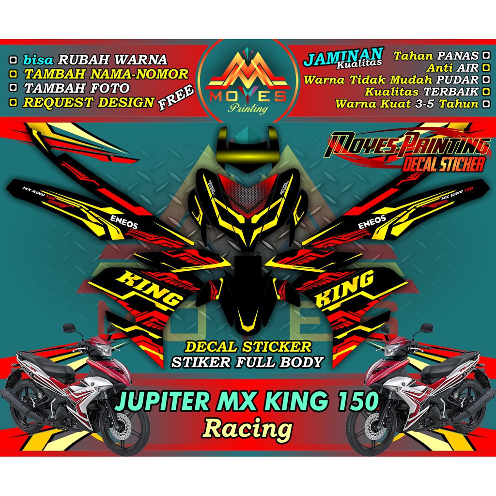Jual stiker mx king decal yamaha mx king 150 sticker jupiter mx king ...