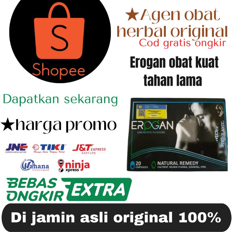 Jual 100% ORIGINAL Erogan 100% Original Bercode QR isi 20 kapsul obat ...