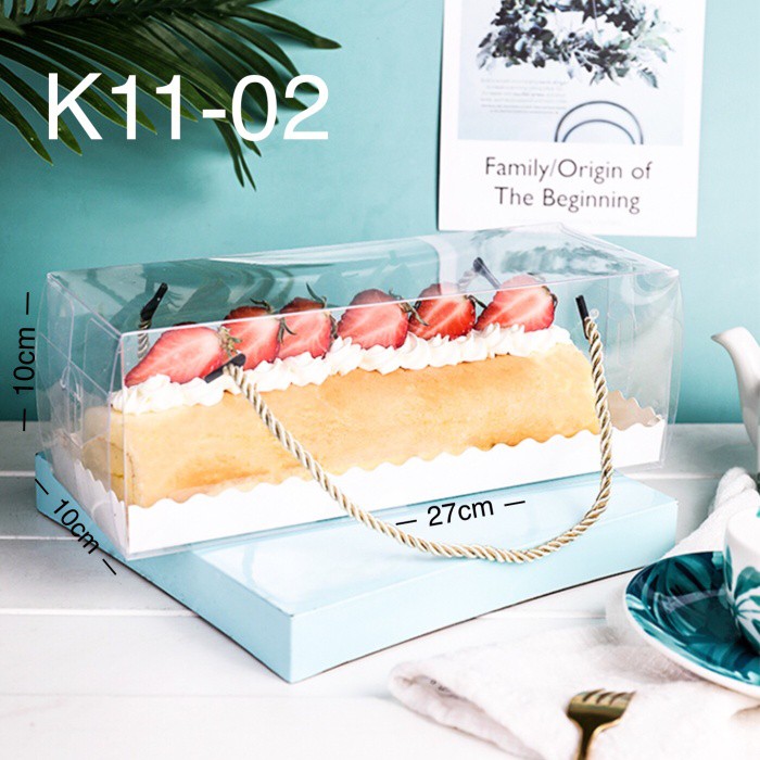 Jual (10pcs) K1102 Kotak Mika Bolgul| Dus| Box Packaging Kue Bolu Gulung Cantik K11 | Shopee ...