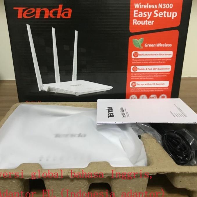 Jual Tenda F3 Wireless Router 300mbps 3 Antena Wifi Modem Router Lan