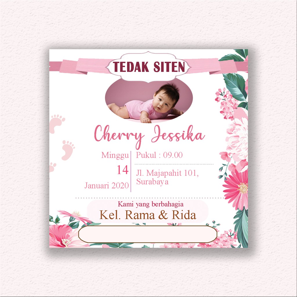 Jual Undangan Tedak Siten | Tedhak | Custom Stiker / kertas | Shopee ...