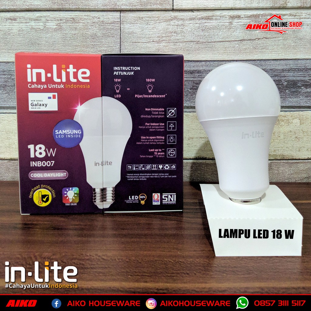 Jual LAMPU LED INLITE 18 WATT DENGAN SAMSUNG LED INSIDE ORIGINAL ...