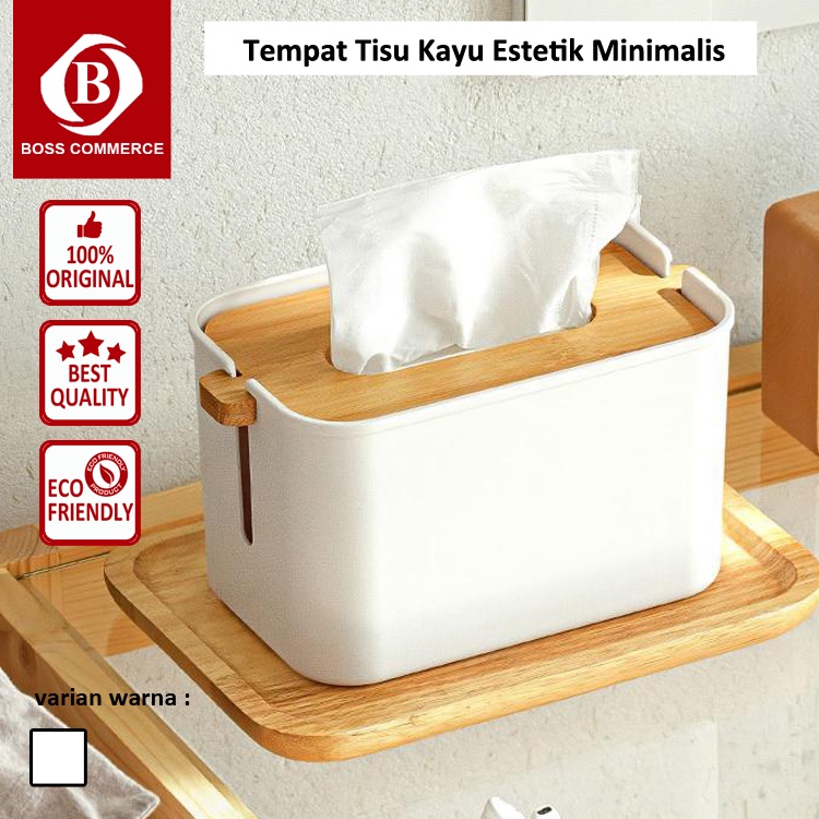 Jual Kotak Tempat Tisu Bamboo Estetik Aesthetic Tissue Box Dispenser ...