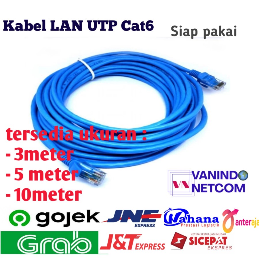 Jual KAbel LAN UTP Cat 6 2meter siap pakai UTP Cable Cat6 2 Meter 2M ...