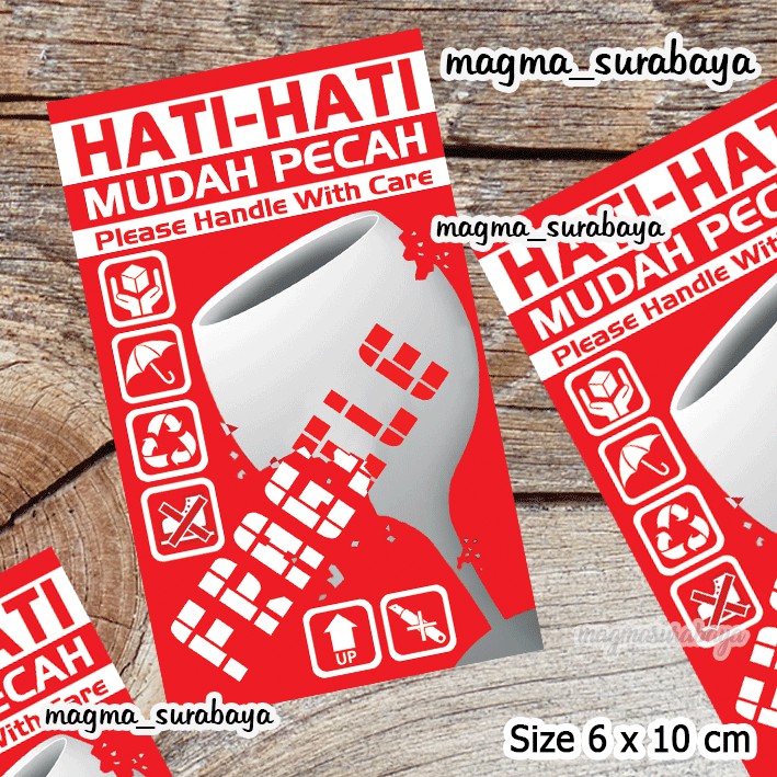 Jual Sticker Fragile Hati hati mudah pecah - olshop - stiker fragile ...