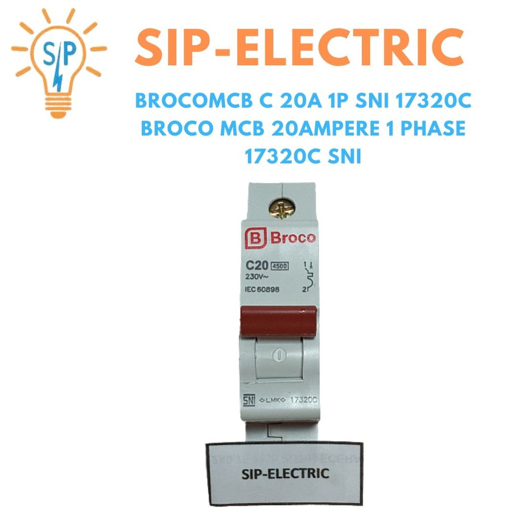 Jual Broco Mcb C 20A 1P Sni 17320C / Broco Mcb 20Ampere 1 Phase 17320C ...