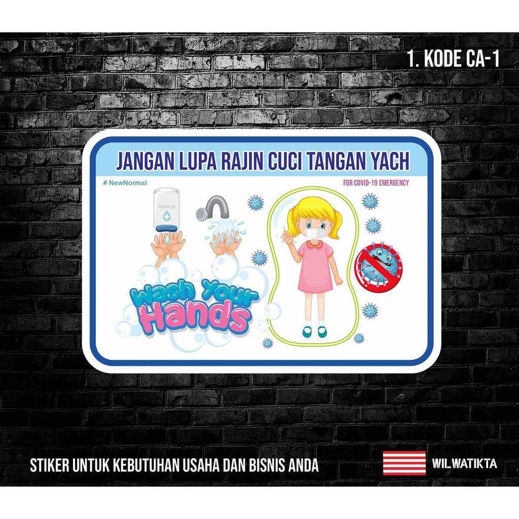 Jual Sticker Safety Sign Warning Sign Cuci Tangan Untuk Anak ( Min. 2 ...