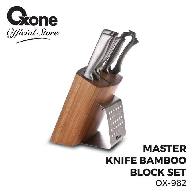 Jual Oxone Master Knife Bamboo Block Set OX-982 | Shopee Indonesia