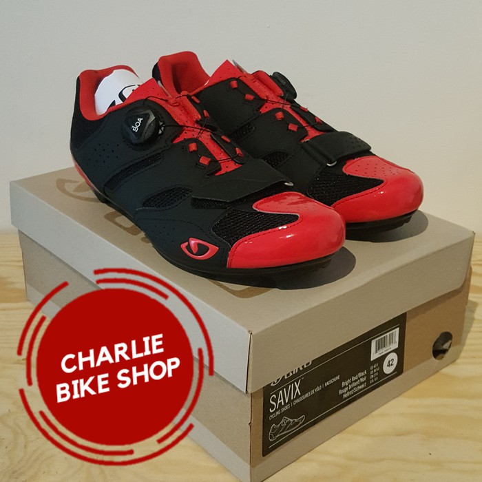 Jual Sepatu Cleat GIRO SAVIX Black Red bisa cleat MTB dan Roadbike ...