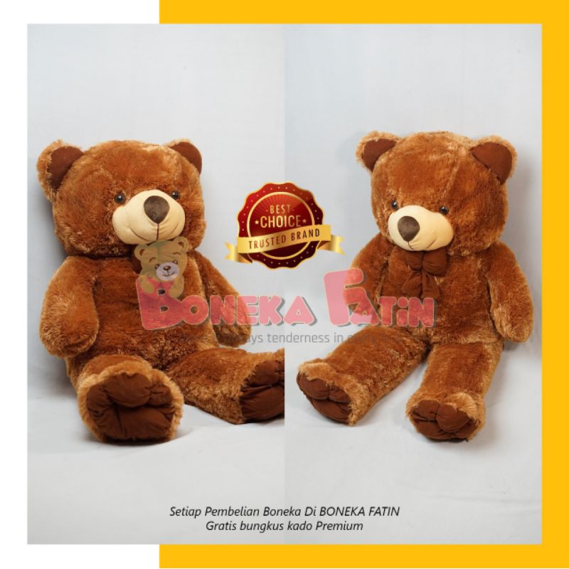 Jual BONEKA TEDDY BEAR JUMBO 1 METER BESAR MURAH || MAINAN BONEKA ...
