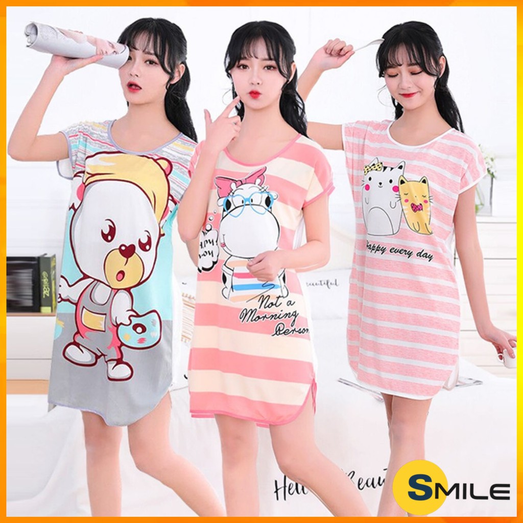Jual Smile Baju Piyama Daster Pakaian Wanita Import Daster Motif Kartun ...