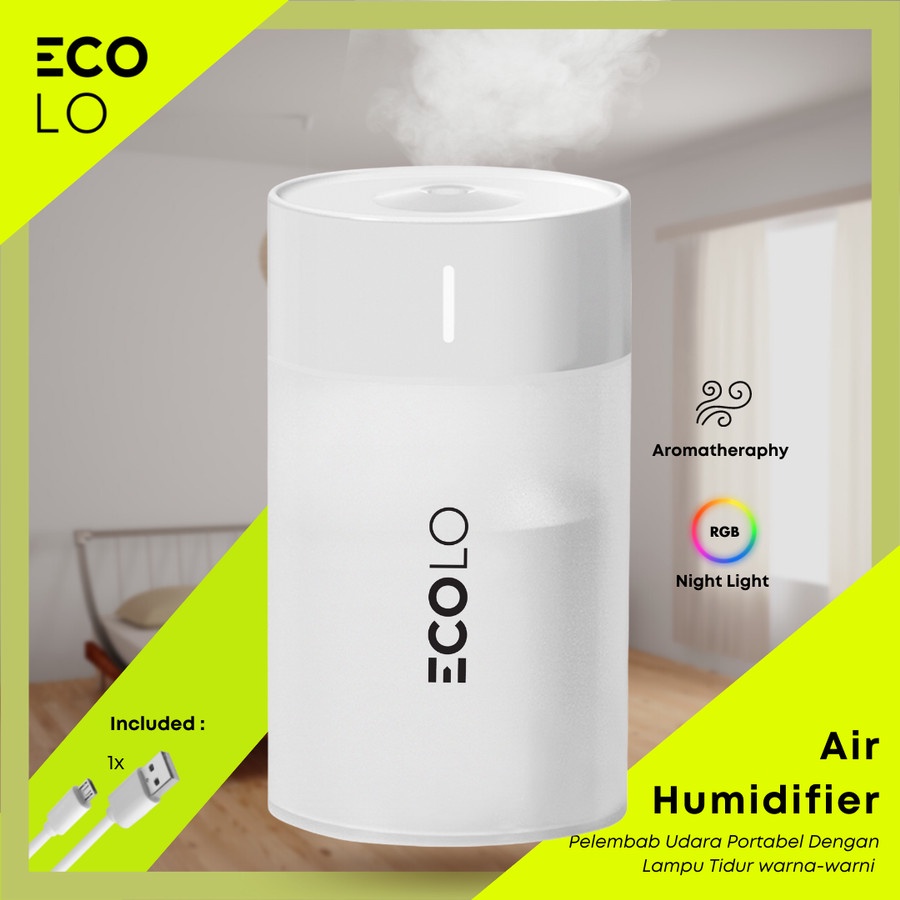 Jual Ecolo Portable Air Diffuser Humidifier Aromatheraphy with Night ...