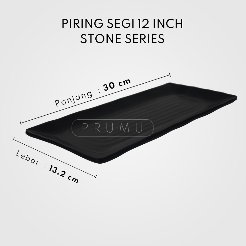 Jual PRUMU Melamine Stone Piring Persegi Panjang 12 inch - Piring Saji ...