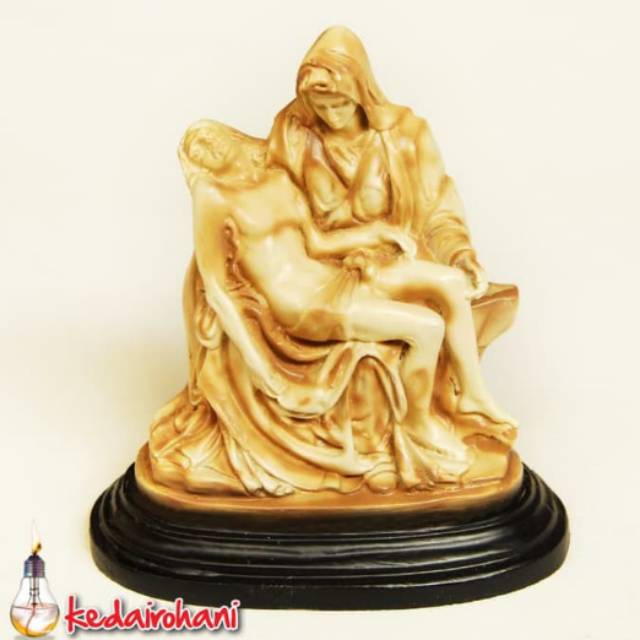 Jual Patung Pieta 12 cm Maria Pangku Yesus Arca Fiber Ivory Souvenir ...