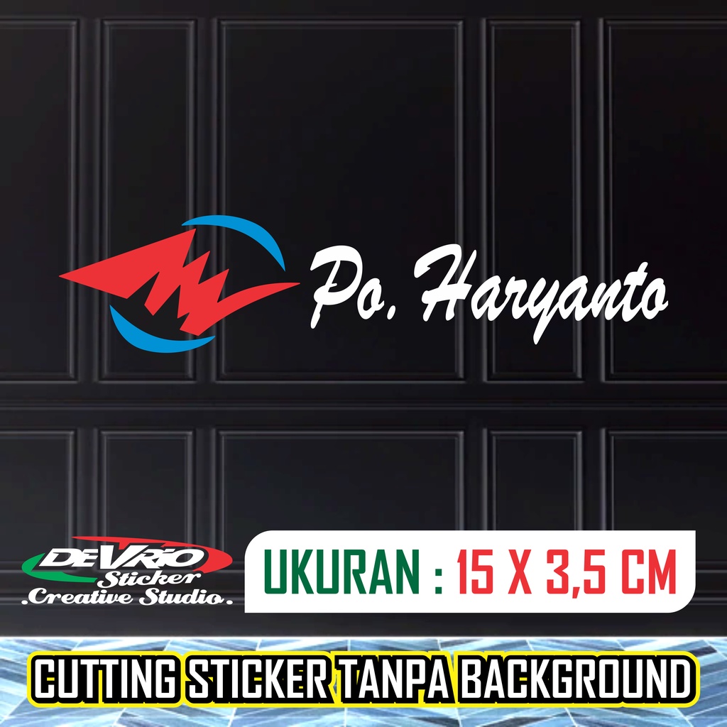 Jual Stiker PO Haryanto Cutting Sticker Custom Timbul Motor Mobil Kaca ...