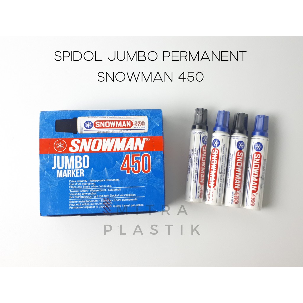 Jual Spidol Snowman 450 Permanent Marker Besar Jumbo Hitam Biru ...