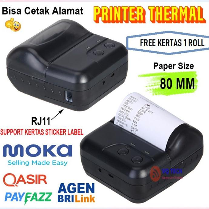 Jual PRINTER THERMAL BLUETOOTH 80MM DENGAN BATERAI RJ11 BLUETOOTH USB ...