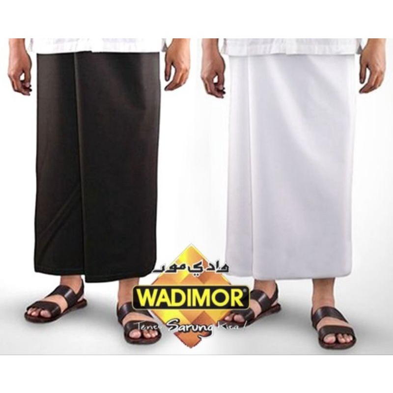 Jual original sarung wadimor hitam polos dan putih polos/polos warna ...
