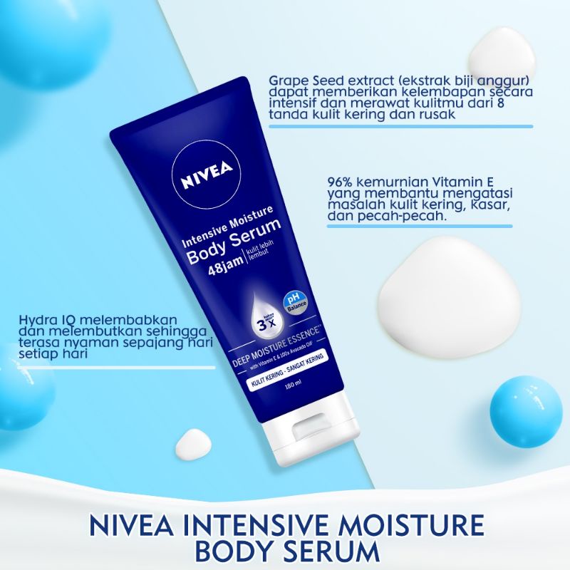 Jual NIVEA BODY SERUM INTENSIVE MOISTURE 180ml EXP 01/2025 | Shopee ...