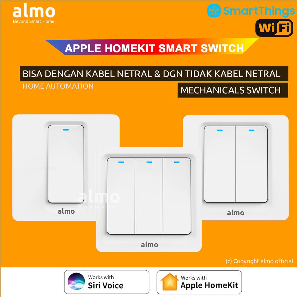 Jual ALMO APPLE HOMEKIT Wifi Smart Switch Saklar Pintar Home Automation IoT | Shopee Indonesia