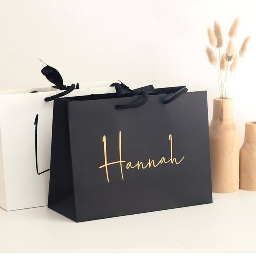 Jual (POLOS) Paper Bag Hitam Polos Besar 37x17x27 cm Papper Bag Kertas Kado Souvenir Packaging ...