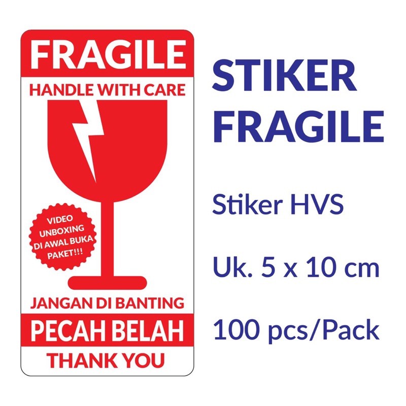 Jual Stiker Fragile 5x10cm isi 100pcs/pack | Shopee Indonesia