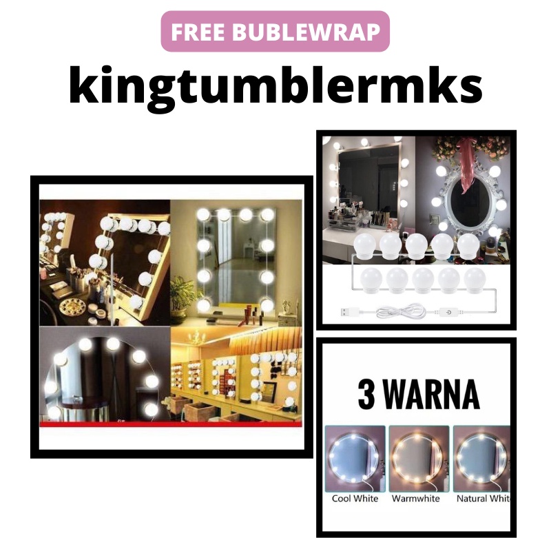 Jual 3 Warna Lampu Led Meja Rias | Lampu Kaca Rias Vanity Mirror Light ...