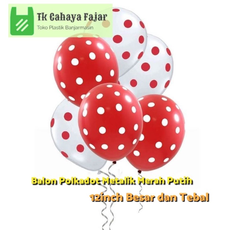 Jual Balon Merah Putih Polkadot Balon 17 Agustus | Shopee Indonesia