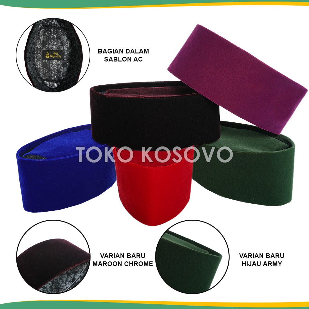 Jual SONGKOK HAJI ALAY AC MERAH, MAROON, BIRU, UNGU, HIJAU TINGGI 8, 9 ...