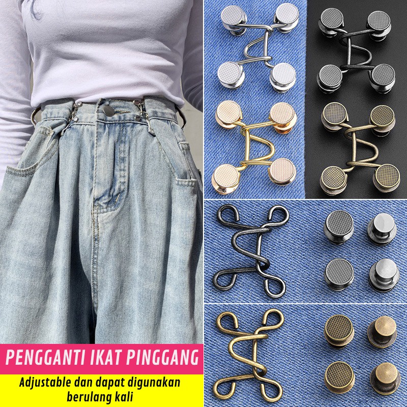 Jual Kancing Jeans Kait Pengecil celana jeans Pengganti Ikat Pinggang ...
