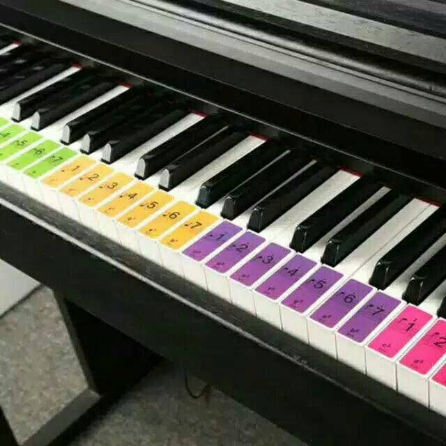 Jual Sticker piano keyboard Stiker label piano warna warni 88 key ...