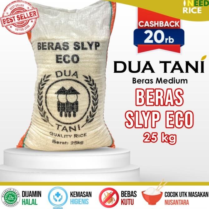 Jual Beras Medium Eco 25Kg Dua Tani- Halal-Pasti Pulen | Shopee Indonesia