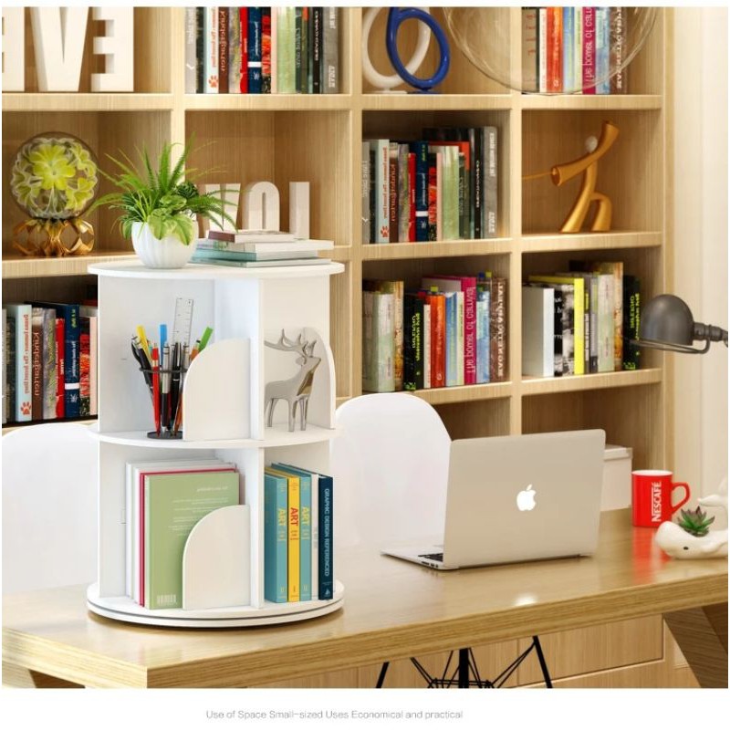 Jual rak buku putar 360 simple stylish dan bahan kokoh | Shopee Indonesia