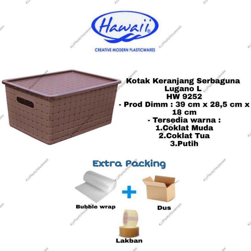 Jual Keranjang / Kotak Serbaguna dengan tutup model rajutan rotan ...